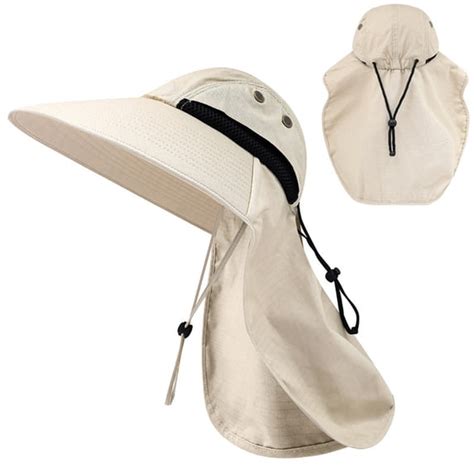 Btomtd Wide Brim Uv Protection Sun Hat With Neck Flap Unisex
