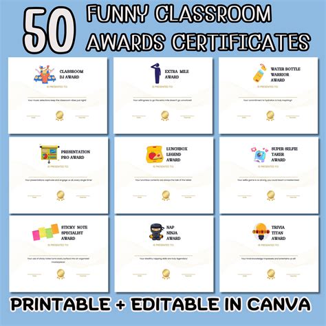 Printable Funny Class Superlatives