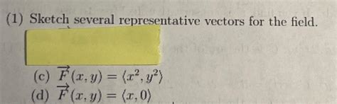 Solved 1 ﻿sketch Several Representative Vectors For The