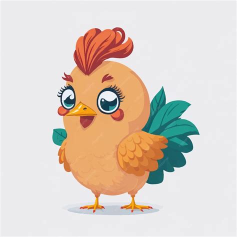Premium Vector Cute Cartoon Hen Vector Illustration