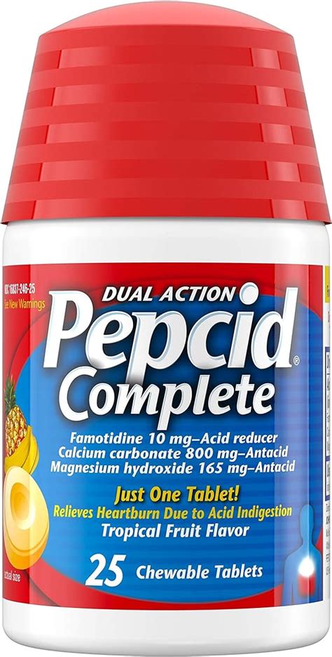 Pepcid Acid Reducer Cool Mint Flavor Dual Action Chewable Tablets