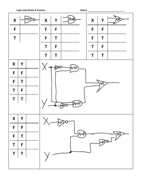 logic gate worksheet printable word searches