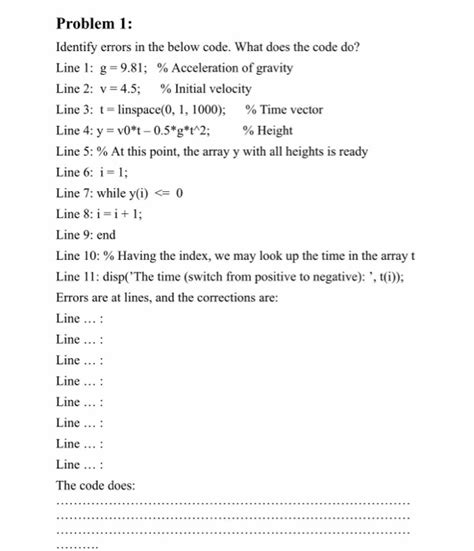 Solved Problem Identify Errors In The Below Code What Chegg