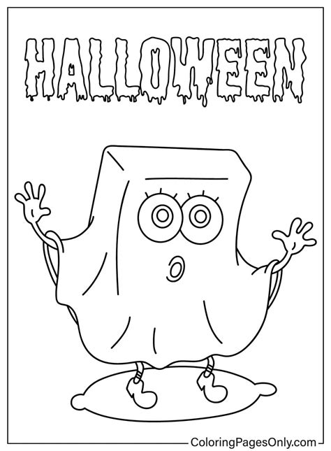 Halloween Spongebob Ghost Free Printable Coloring Pages