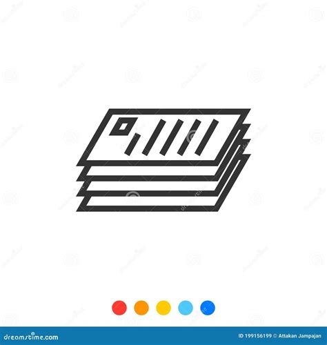 Stack Of Documents Or File Outline Icon Vector And Illustration Stock Vector Illustration Of