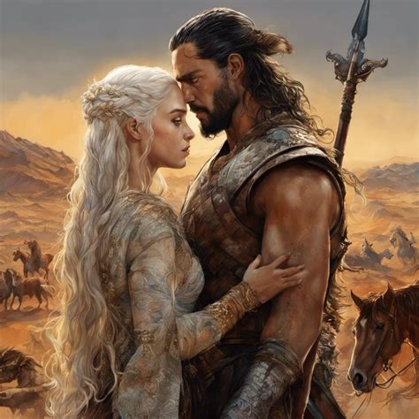 Daenerys Targaryen Agus Khal Drogo Art Khal Drogo Wall Art Etsy