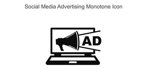 Social Media Advertising Monotone Icon In Powerpoint Pptx Png And