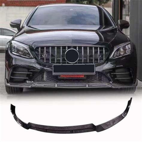Mercedes Benz W205 C200 C300 Carbon Fiber Front Bumper Lip Spoiler