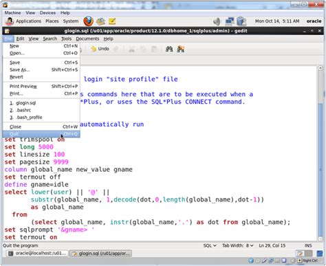 Oracle Database C On Oracle Linux Step Modify Glogin Sql Cars And Code