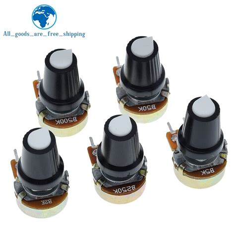 Tzt Resistencia De Potenciómetro Rotativo Cónico Lineal Para Arduino Con Tapa Blanca Ag2 Wh148