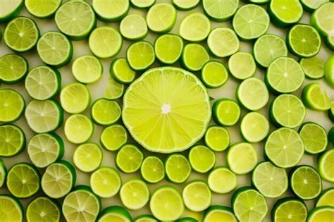 Seamless Circular Lime Slices Wallpaper Premium Ai Generated Image