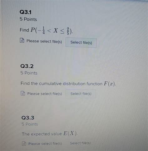 Solved Q3 15 Points For The Continuous Random Variable X
