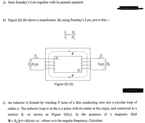 A State Faradays Law Together With Its General Equation B Figure Q3