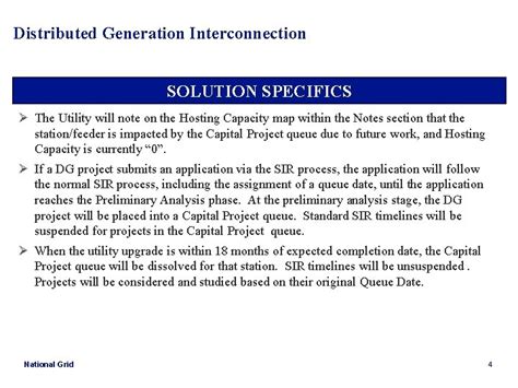 Distributed Generation Interconnection Capital Project Queue