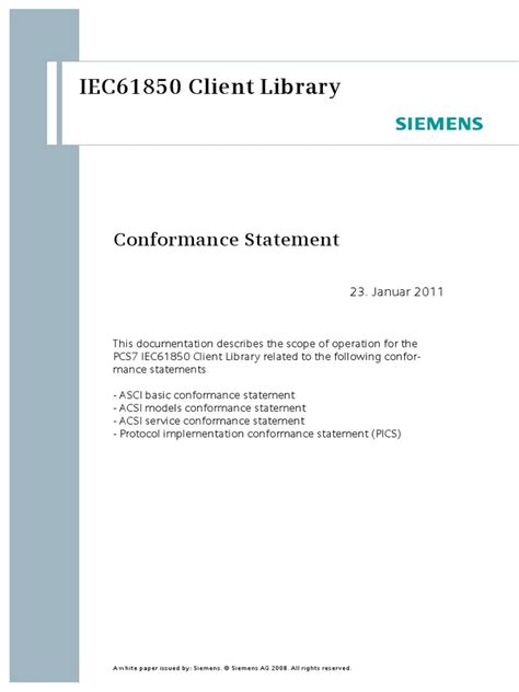pcs7 iec61850 client library conformance statement pdf internet architecture computer