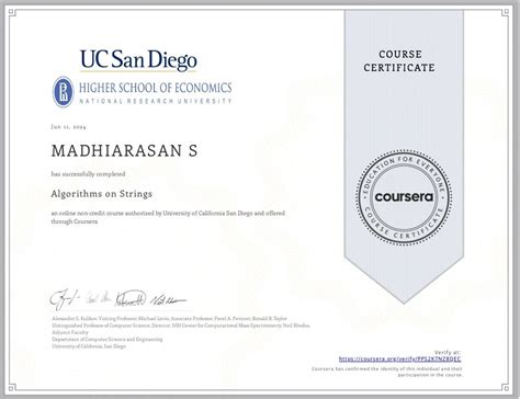Madhiarasan S It On Linkedin Algorithms Strings Coursera