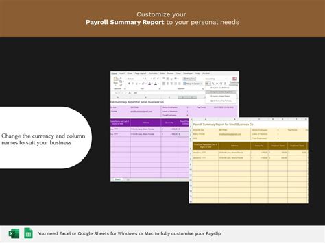 Payroll Summary Report Template Employee Payroll Spreadsheet Template Etsy