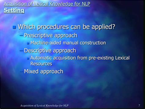 Ppt Acquisition Of Lexical Knowledge For Nlp Powerpoint Presentation