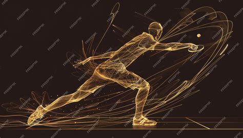 Minimalist Table Tennis Player Olympic Action Premium Ai Generated Image
