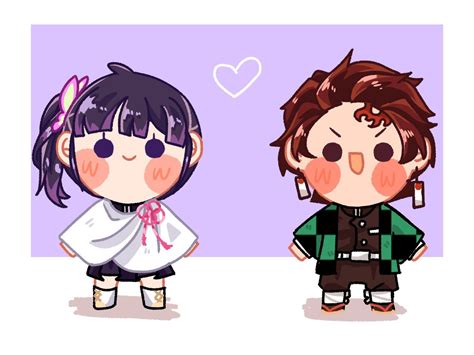 🎴🔥 Tanjiro X Kanao 🌸🦋 Anime Chibi Anime Fandom Chibi