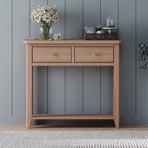 Aria Oak Console Hall Table Made With Oak