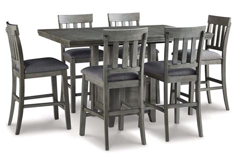 Hallanden Counter Height Dining Table And 6 Bar Stools Set