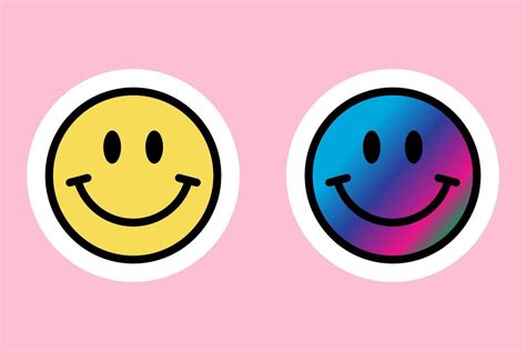 Smiling Face Sticker Cute Smile Sticker Illustration 51877001 Vector