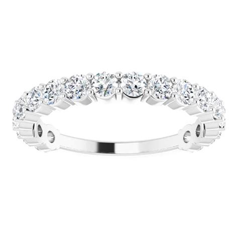14k White Gold And 1ctw Lab Grown Diamond Shared Prong Wedding Band