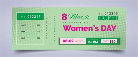 Women S Day Ticket Design 41287022 Vector Art At Vecteezy