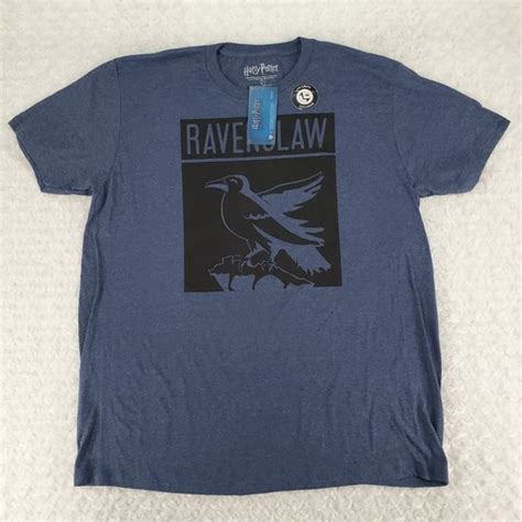 Harry Potter Shirt Xl Blue Ravenclaw Crow Black Bird Wizards Magic