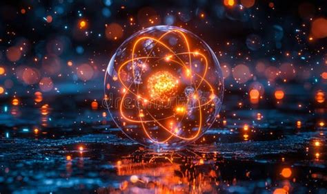A Glowing Detailed Illustration Of An Atom With Orbiting Electrons Symbolizing The Building