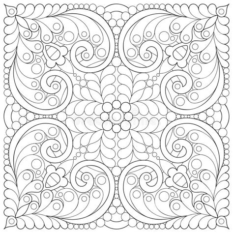 Line Pattern Design Black And White Vector Illustrations Coloring Page Stock Vector