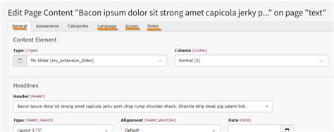 automatically added system fields to content types tt content — tca