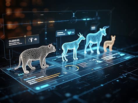Dark Tech Inspired Wildlife Status Dashboard Background Holographic Interface Wildlife