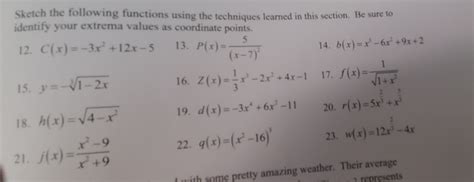 Solved Sketch The Following Functions Using The Techniques Chegg