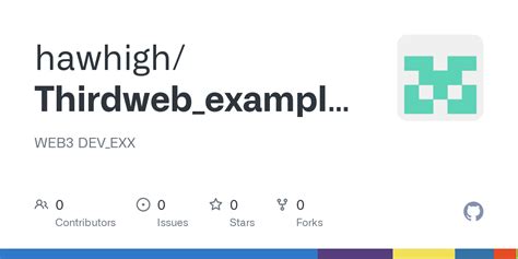 GitHub Hawhigh Thirdweb Examples WEB DEV EXX