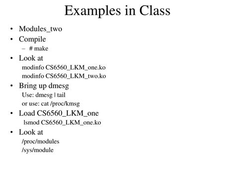 Ppt Cs 6560 Operating System Design Kernel Loadable Modules Powerpoint Presentation Id4327462