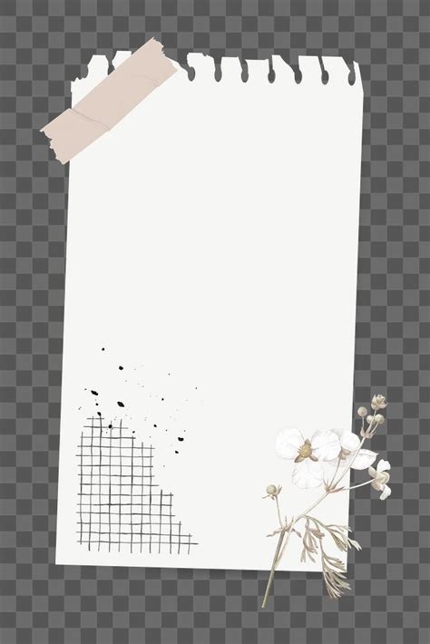 Digital Note Paper Collage With Flowers