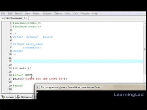 Ifdef Ifndef Undef Conditional Compilation Macros C Programming YouTube