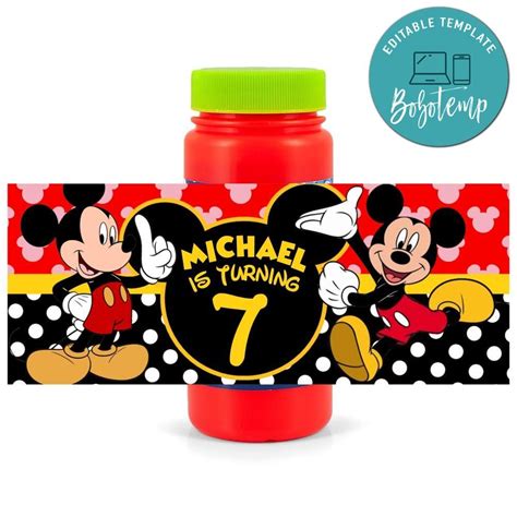 Mickey Mouse Bubbles Wrapper Template To Print At Home Diy