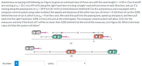 Solved Autonomous Car Passing With Following Car Figure A