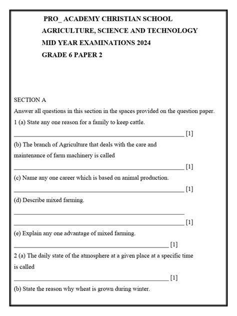 Grade6 Mid Year Science Pro Pdf Agriculture Honey