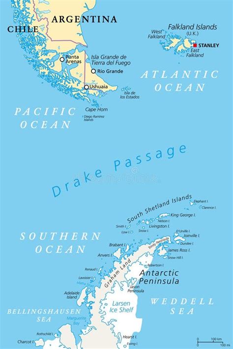 Drake Passage Political Map Referred To As Mar De Hoces Hoces Sea