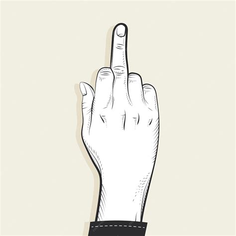 Premium Vector Sketch Of Fuck You Middle Finger Gesture