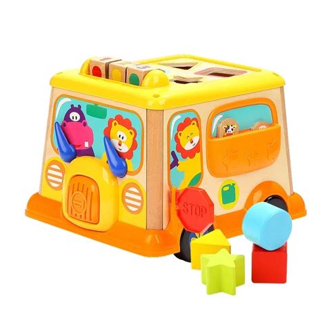 [พร้อมส่ง ] School Bus Activity Center รถโรงเรียน บล็อกไม้ สร้างสรรค์กิจกรรมหลากหลาย แบรนด์