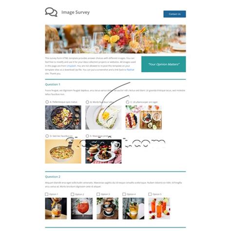 Image Survey Free HTML5 CSS Template Flashiat