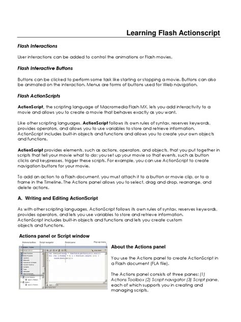 Flash Action Scriptx Pdf Action Script Adobe Flash