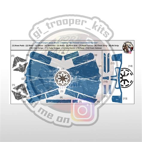 1 12 Jesse Phase 2 Decal Sheet Star Wars Black Series Clone Trooper Etsy