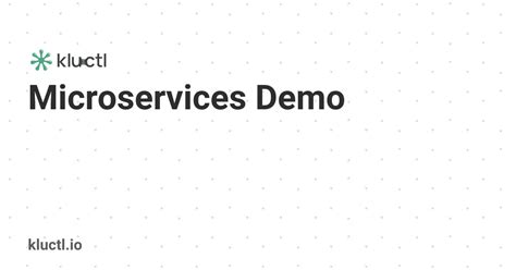 Microservices Demo Kluctl Documentaion