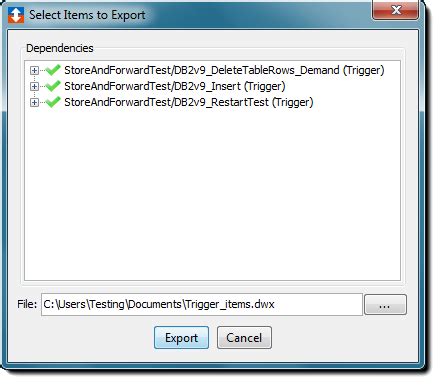 Exporting A Project Or Trigger